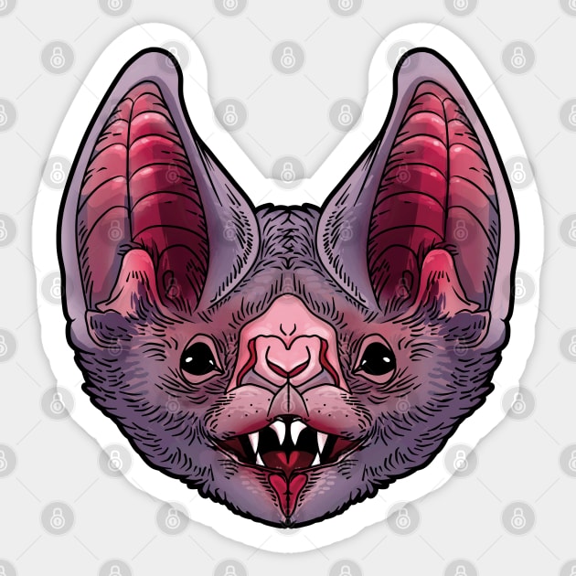 Vampire bat face - Vampire Bat - Sticker | TeePublic